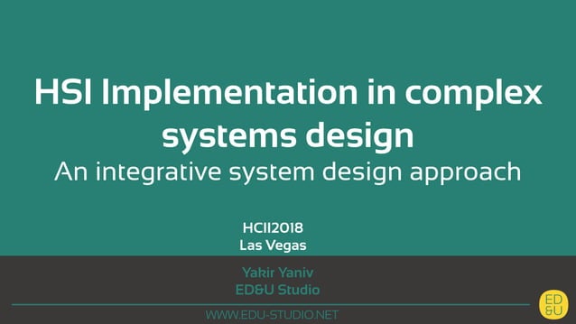 HSI Implementation in complex systems design | PDF