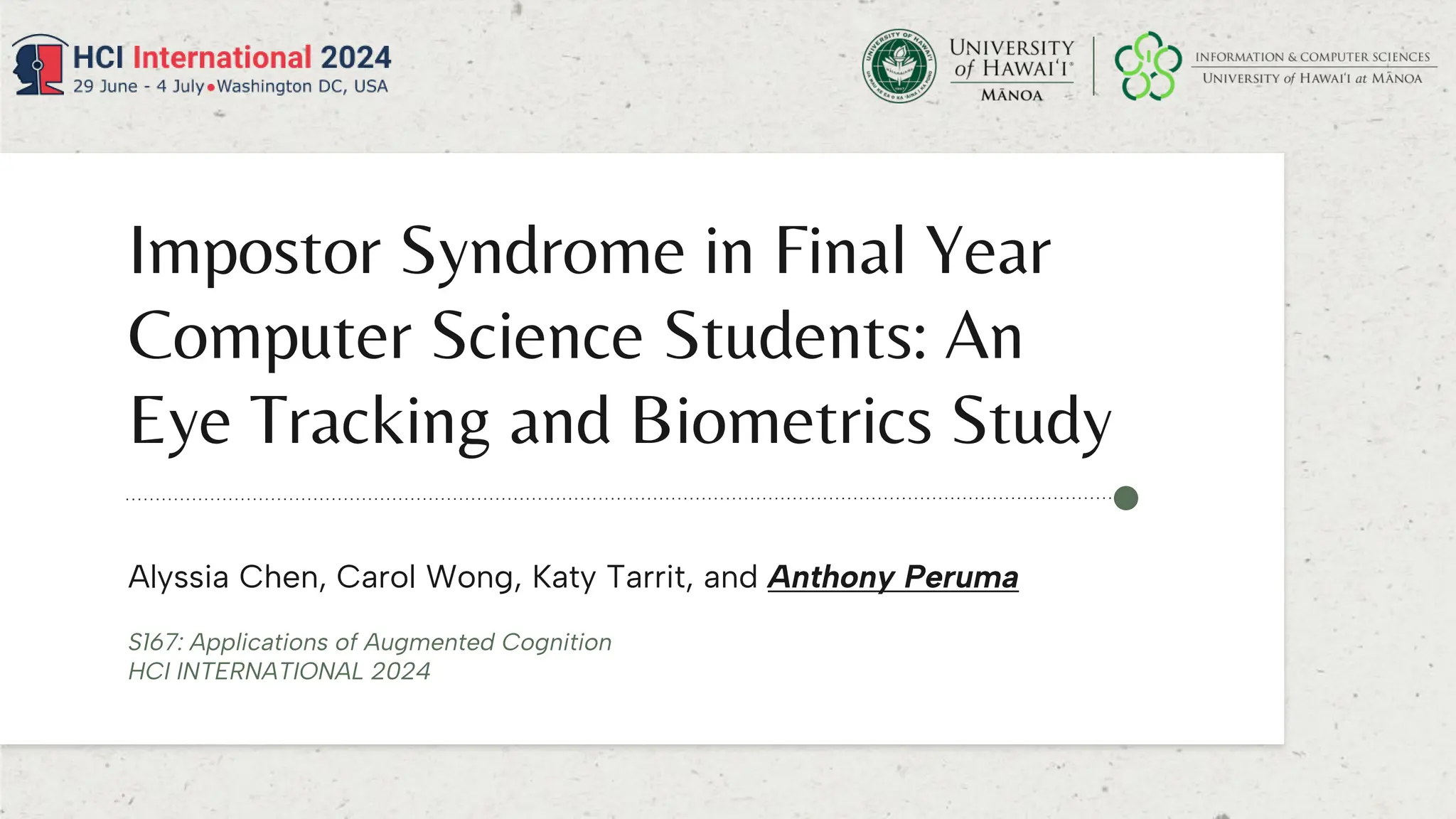 Impostor Syndrome in Final Year Computer Science Students: An Eye ...