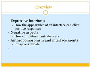Hci interace affects the user lec 8 | PPT
