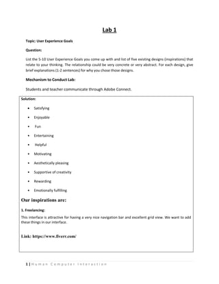 HCI LAB MANUAL | PDF