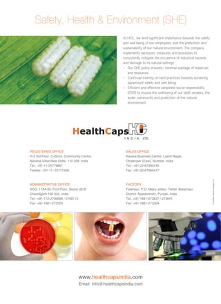 HealthCaps India Limited | PDF
