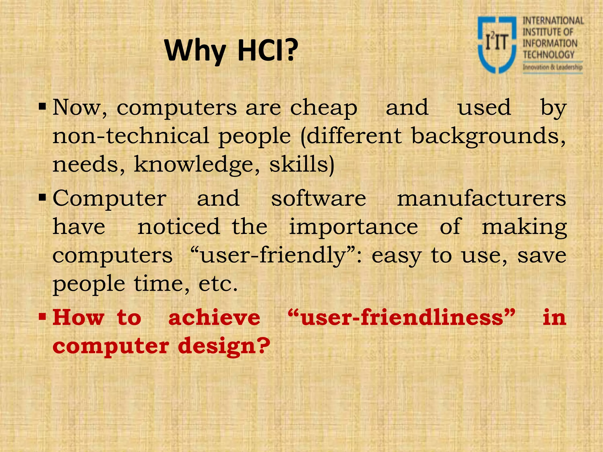 Introduction To Human Computer Interaction Pptx Technology And Computing