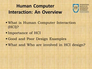 Introduction to Human Computer Interaction | PPTX | Technology & Computing