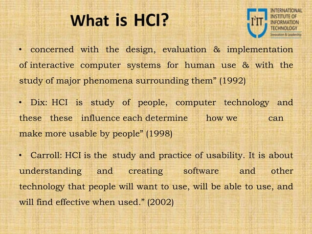 Introduction to Human Computer Interaction | PPTX | Technology & Computing