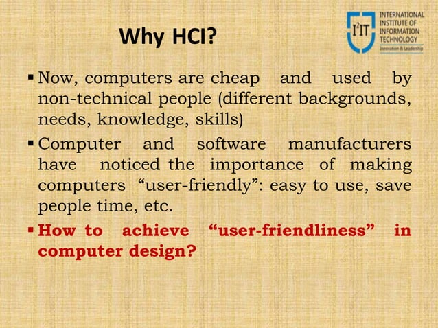 Introduction to Human Computer Interaction | PPTX | Technology & Computing