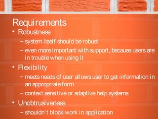 user support system in HCI | PPT