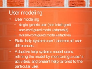 user support system in HCI | PPT