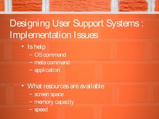 user support system in HCI | PPT