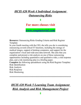HCIS 420 Technology levels--snaptutorial.com