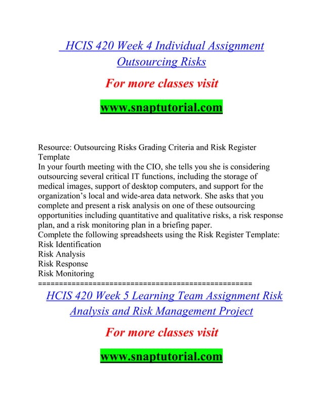 HCIS 420 help Successful Learning/Snaptutorial | PDF