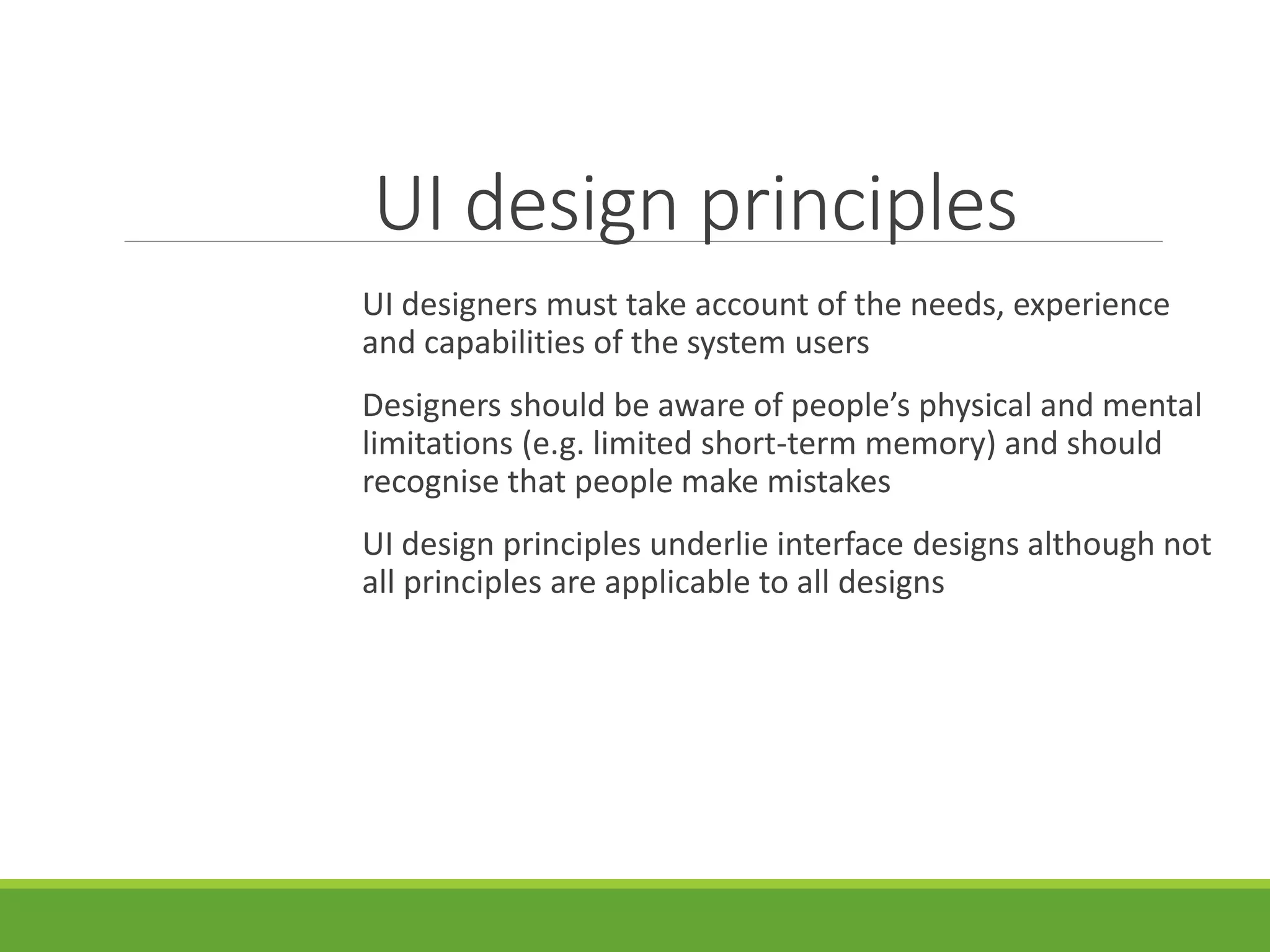 Hci user interface-design principals | PPT