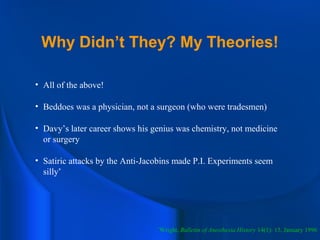 What if Davy & Beddoes Had Used Nitrous Oxide for Surgical Anesthesia ...
