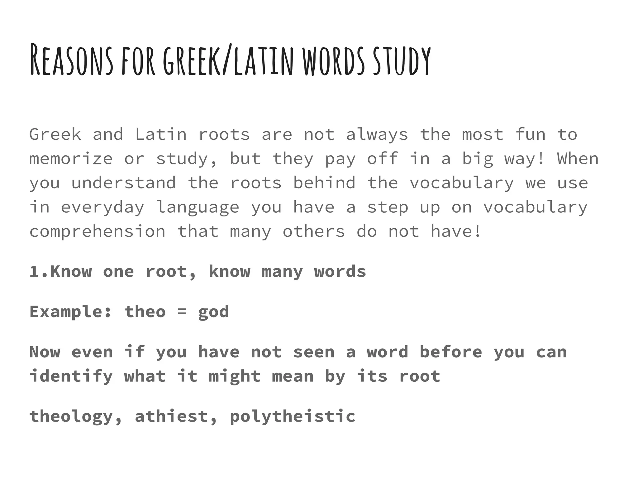 Greek roots intro | PPT