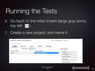 Microsoft Hardware Certification Kit (HCK) setup | PDF