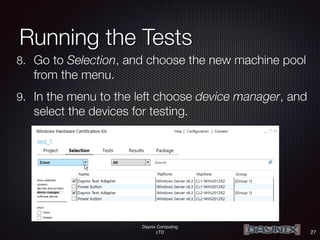 Microsoft Hardware Certification Kit (HCK) setup | PDF