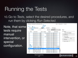 Microsoft Hardware Certification Kit (HCK) setup | PDF