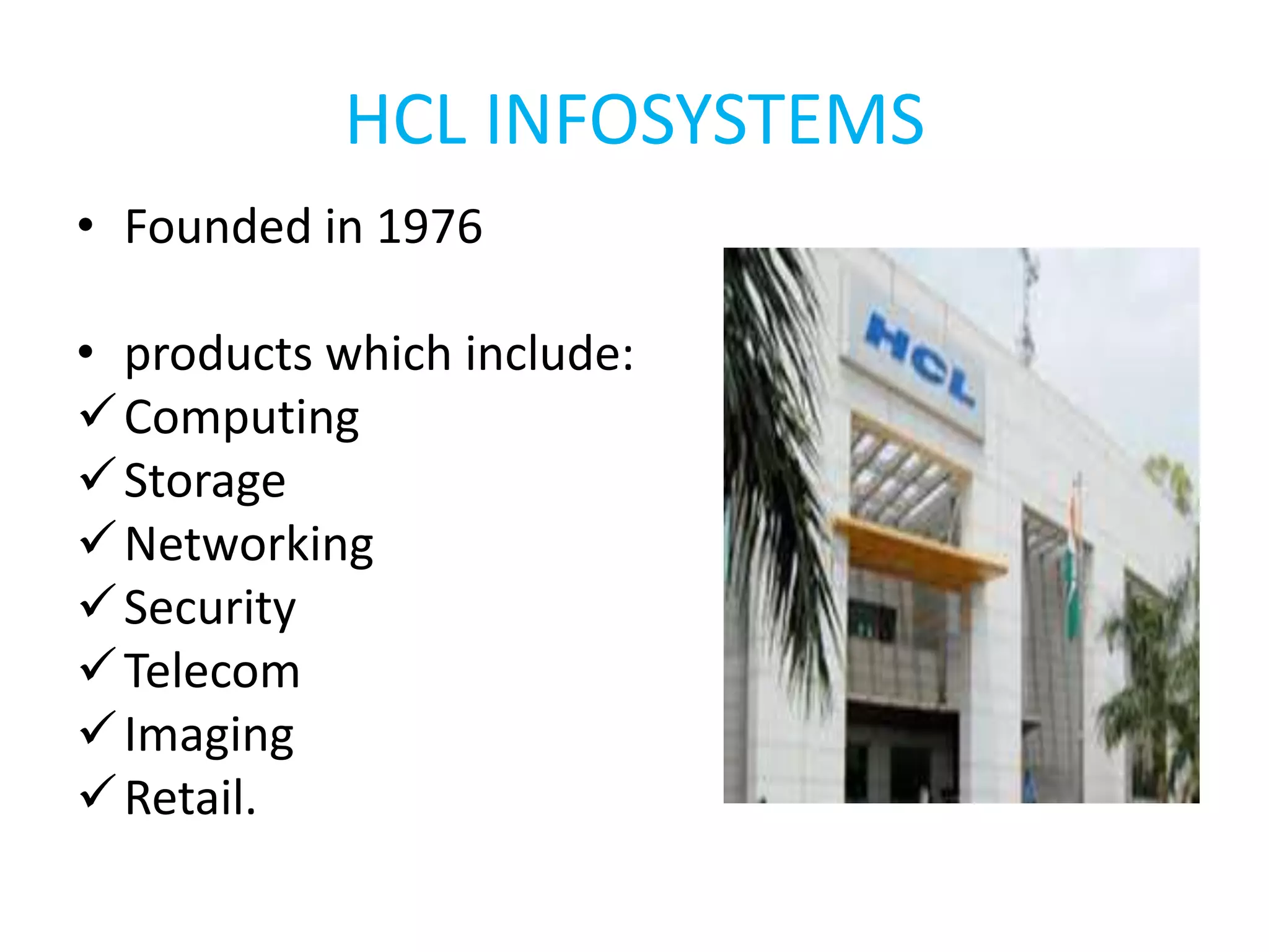 internship at HCL infosystems | PPT