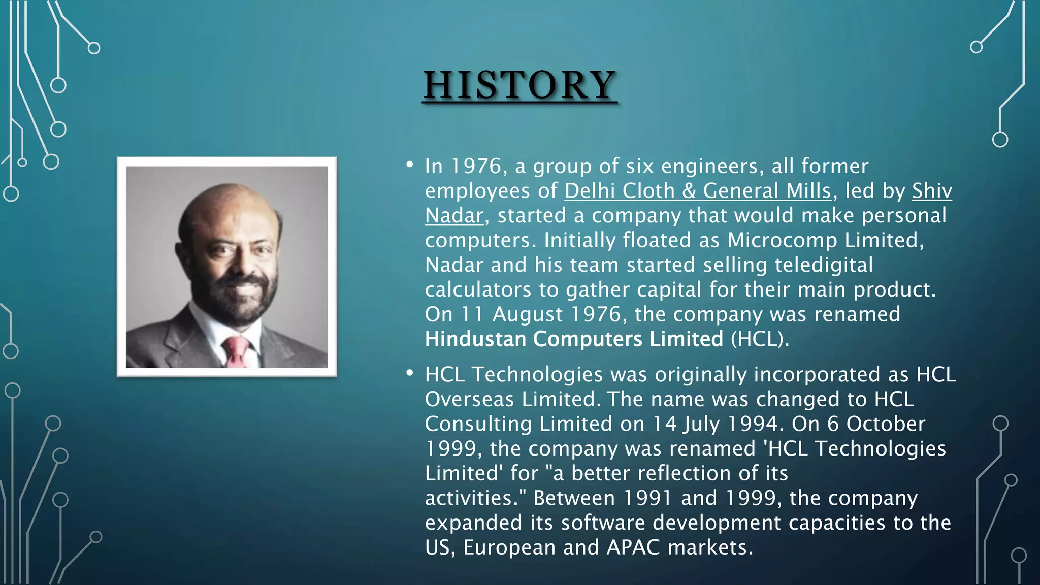 HCL Technology PPT( overview) | PPTX