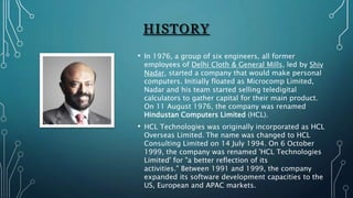 HCL Technology PPT( overview) | PPTX