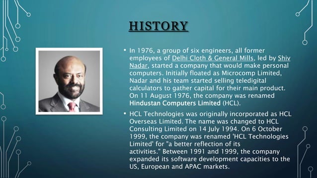 HCL Technology PPT( overview) | PPTX | Computer Software and Applications | Computing