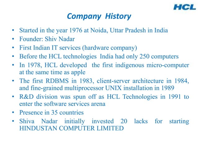 Hcl company ppt. | PPTX