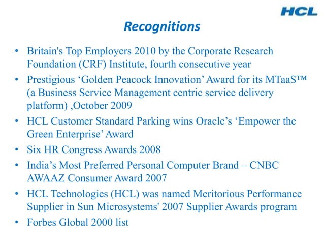 Hcl company ppt. | PPTX