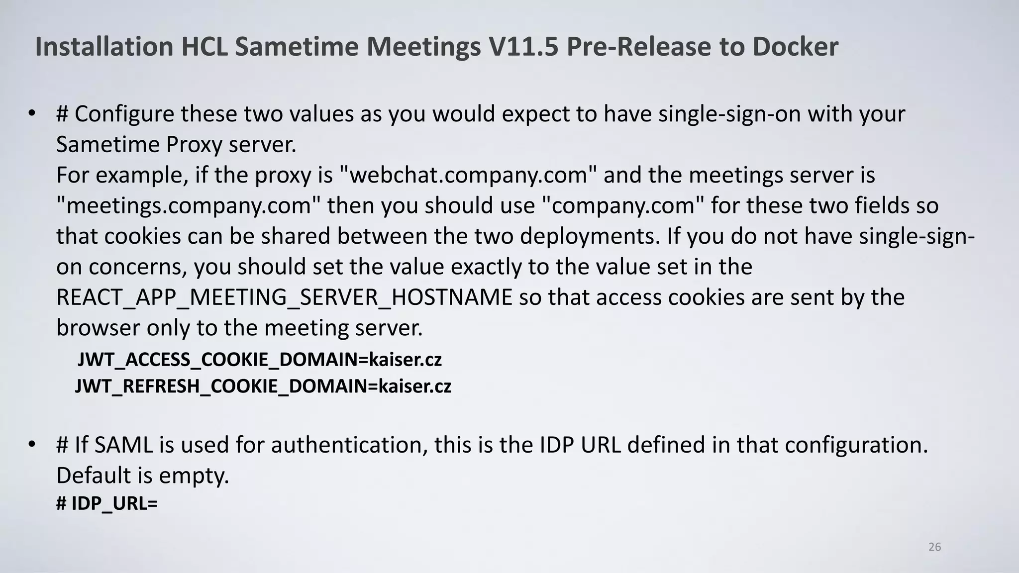 HCL Sametime Meetings 11.5 Pre-Release - Step-by-Step | PPT