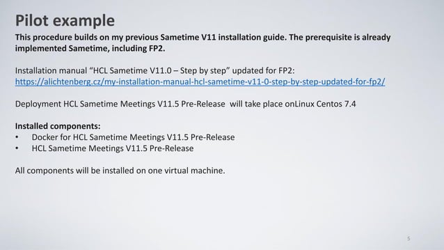 HCL Sametime Meetings 11.5 Pre-Release - Step-by-Step | PPT