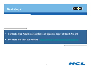 HCL AXON SAP Offerings | PDF