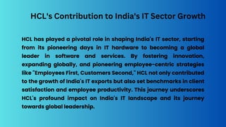 HCL: Journey from Pioneers to Global IT Leaders | PDF