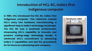 HCL: Journey from Pioneers to Global IT Leaders | PDF