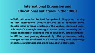 HCL: Journey from Pioneers to Global IT Leaders | PDF