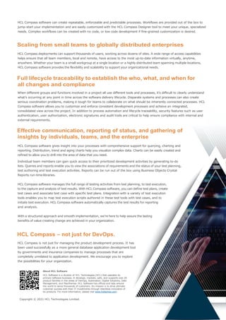 HCL Compass - Change Management Software for Enterprise Level Scaling | PDF