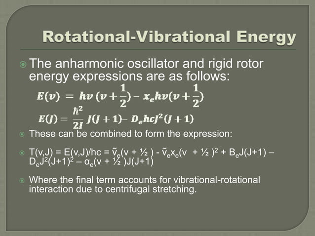 Vibrational Rotational Spectrum of HCl and DCl | PPTX | Chemistry | Science
