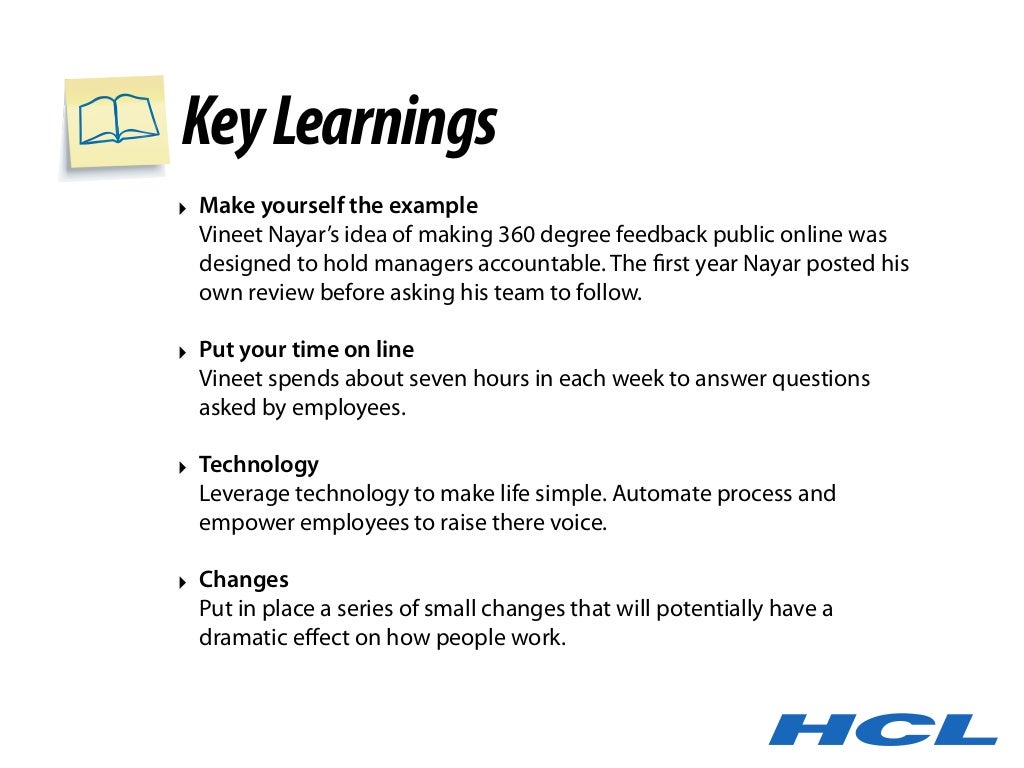 Key Learnings ‣ Make yourself