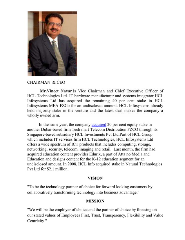 Hcl organisation study | DOCX | Human Resources | Business