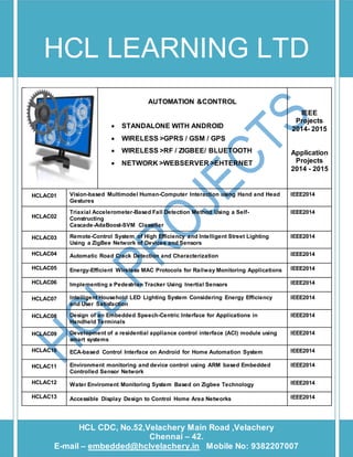 Embedded projects and VLSI projects | DOCX