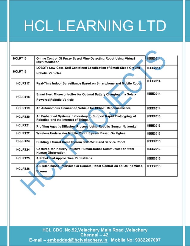 Embedded projects and VLSI projects | DOCX