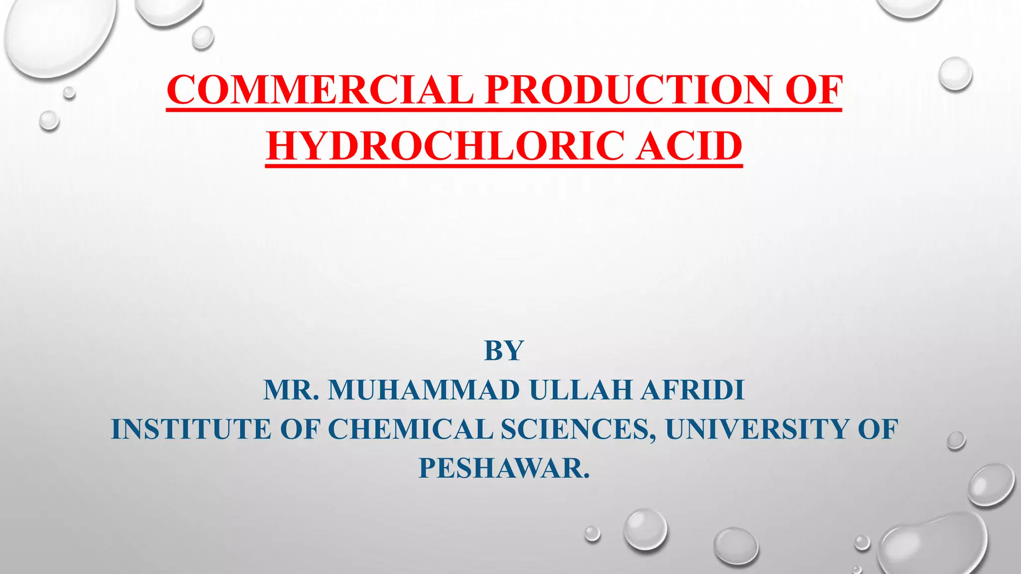 HCl industrial preparation | PPTX