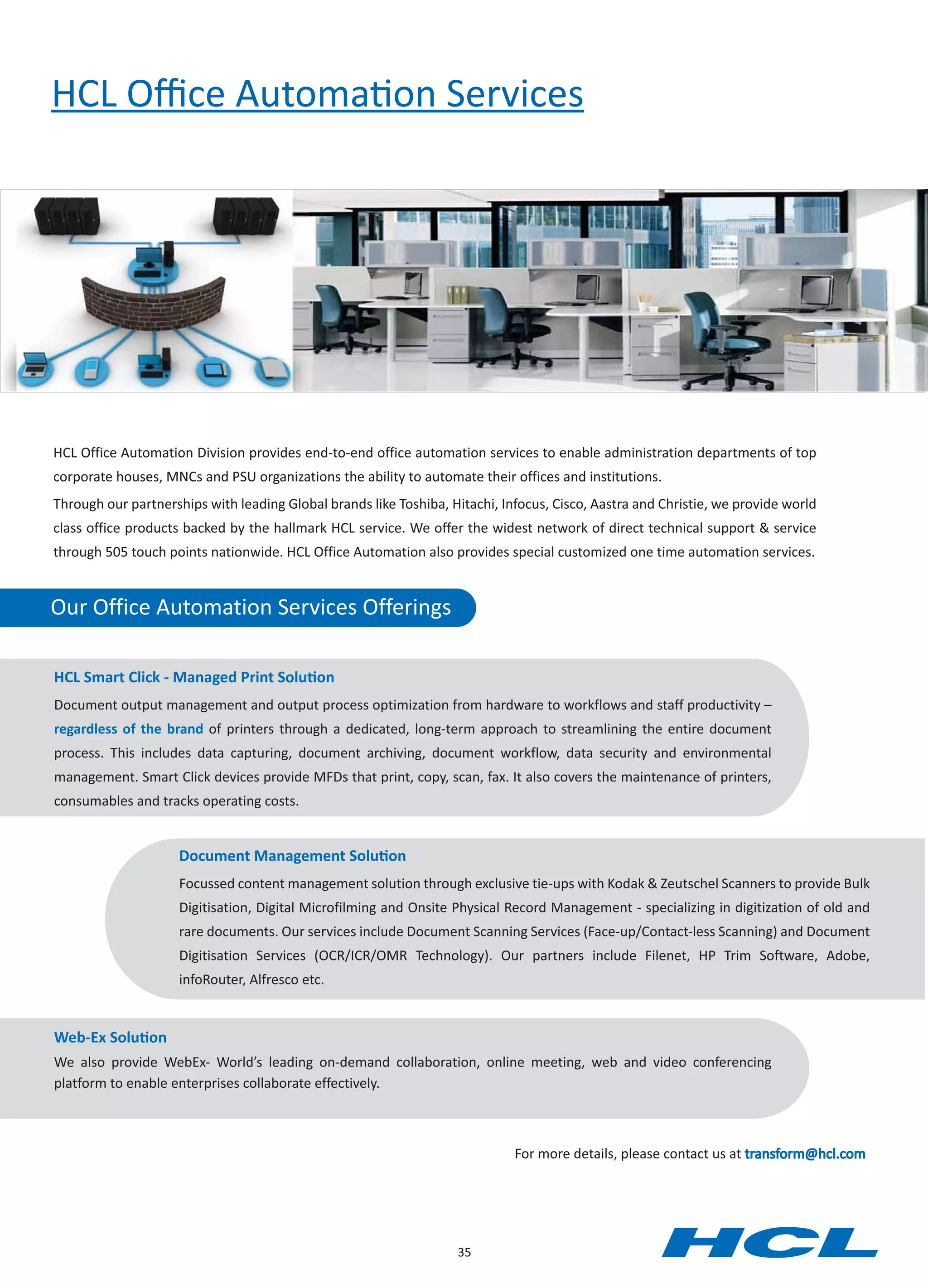 HCL Infosystems - Services Brochure | PDF