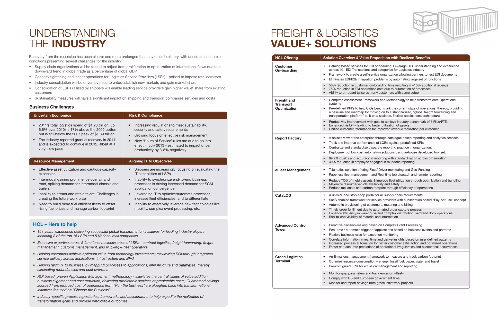 HCLT Brochure: HCL in Freight Logistics | PDF