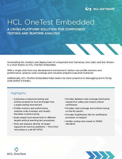 HCL OneTest Embedded - A Cross-Platform Solution for Component Testing ...