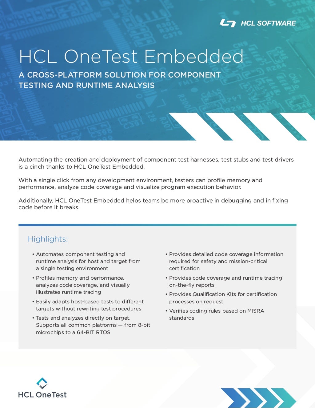 Hcl Onetest Embedded A Cross Platform Solution For Component Testing And Runtime Analysis Pdf