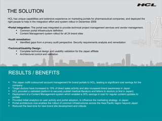 Hcl provides integrated service management to leading pharmaceutical ...