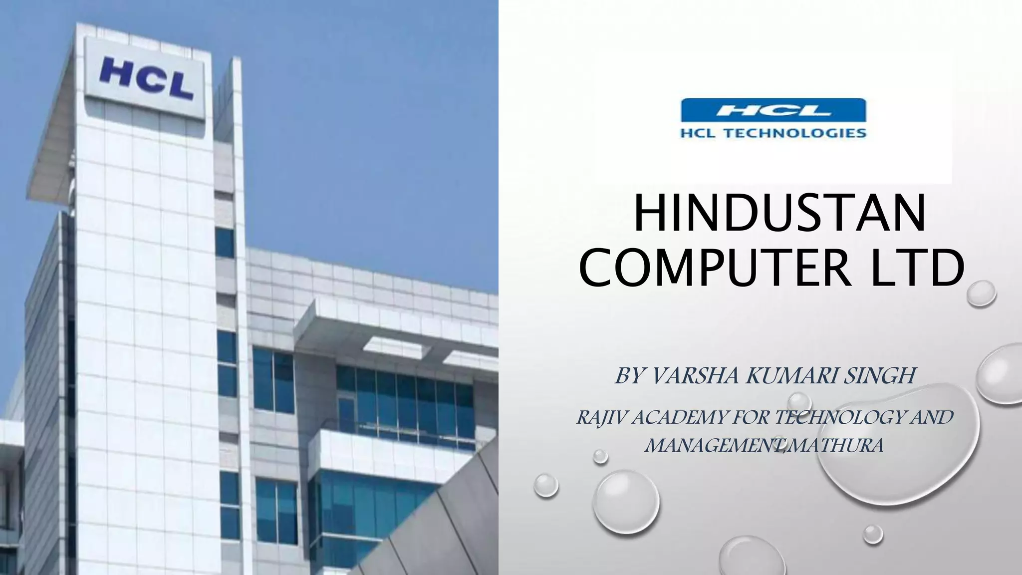 Hcl short history and swot analysis | PPT