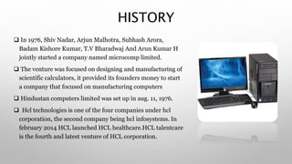 Hcl short history and swot analysis | PPT