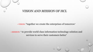 Hcl short history and swot analysis | PPT