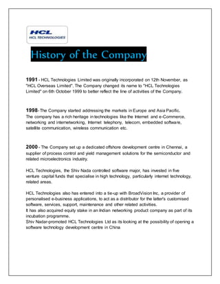 Hcl technologies, finance | PDF