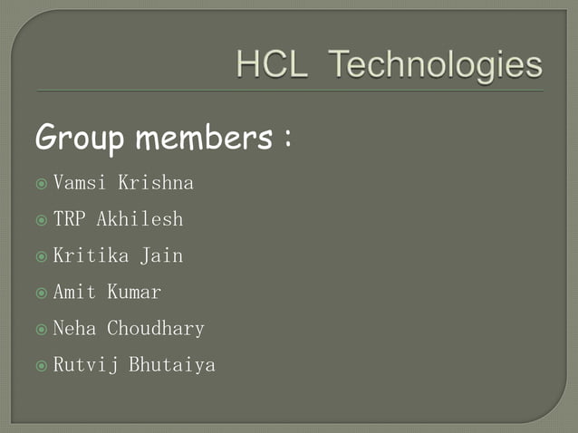 Hcl technology | PPT