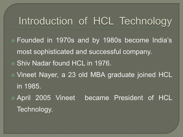 Hcl technology | PPT